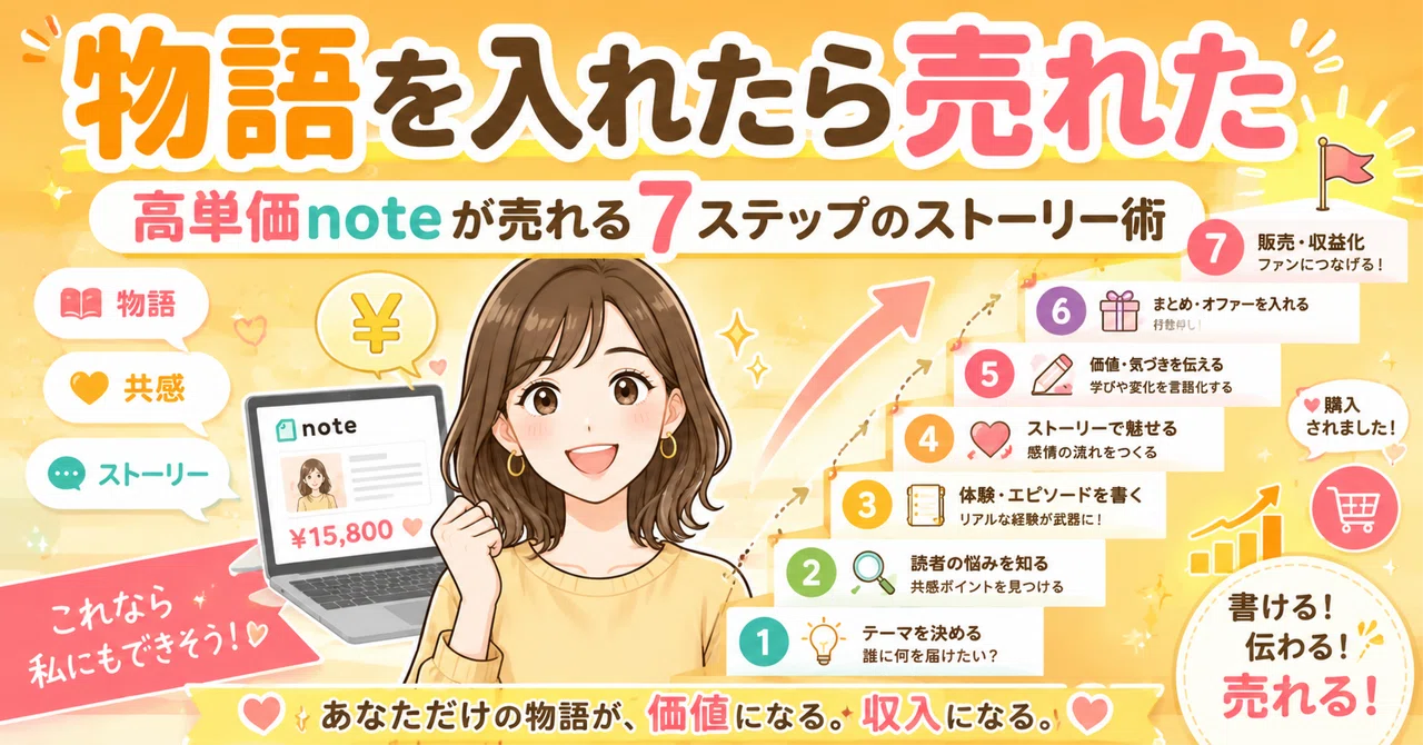 noteに物語を入れたら、売れ方が変わった話｜マナ｜AI×おうち30分副業🏠