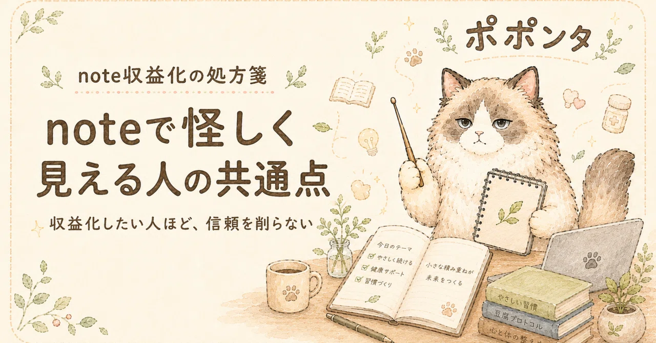 noteで怪しく見える人の共通点｜収益化したい人ほど信頼を削らない｜ケトパパ薬剤師｜薬局業界のリアル