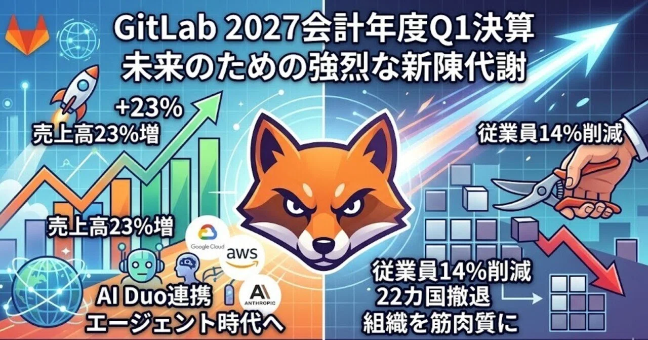 【決算解説】GitLabの2027年Q1決算：エージェントAIへの大攻勢と、14%人員削減・22カ国撤退という「大胆な選択と集中」｜伊藤正章 ...