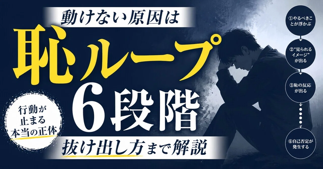 行動できない原因は恥だった｜恥ループ6段階と抜け出し方【先延ばし・自己嫌悪の正体】｜akagi_miyabi