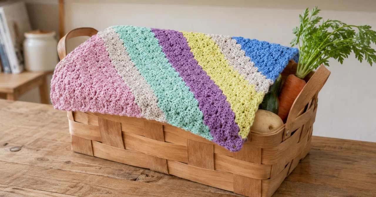 🧶 I tried crocheting a diagonal stitch using a cotton kit from 3COINS ...