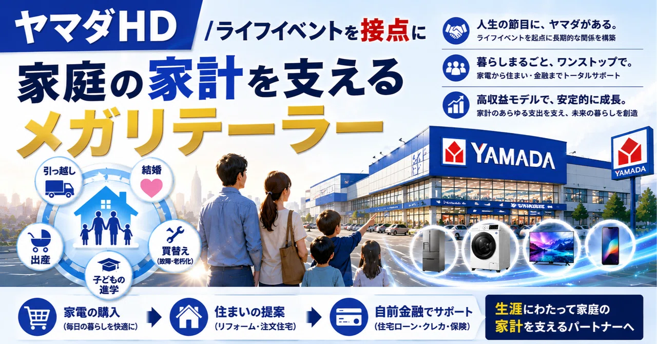 ヤマダHD /ライフイベントを接点に家庭の家計を支えるメガリテーラー｜流通の財務