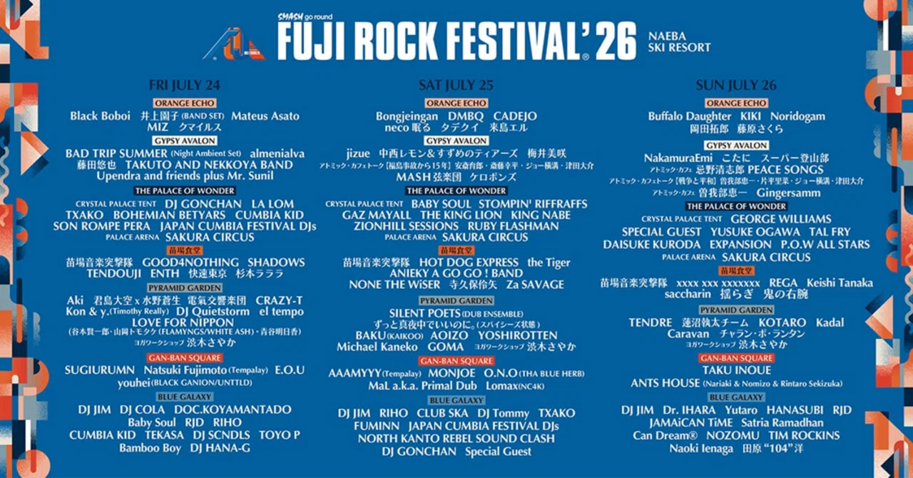 FUJI ROCK FESTIVAL '26 第5弾ラインナップ発表｜Breathe the Music