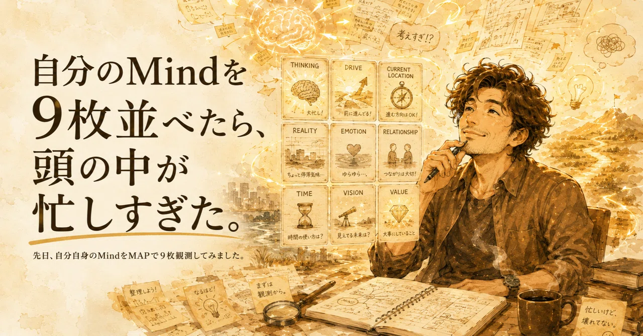 自分のMindを9枚並べたら、頭の中が忙しすぎた。｜Mind Log