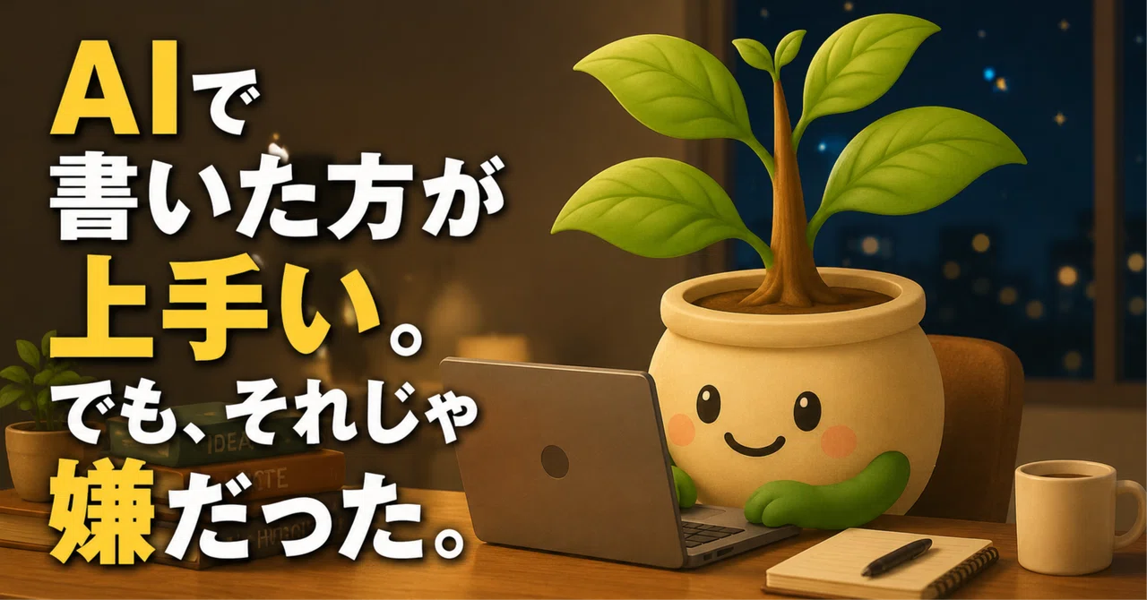 AIでnoteを書いた方が上手い。でも、それじゃ嫌だった。｜🌱 サポっち／フォロバ99％ 🌴