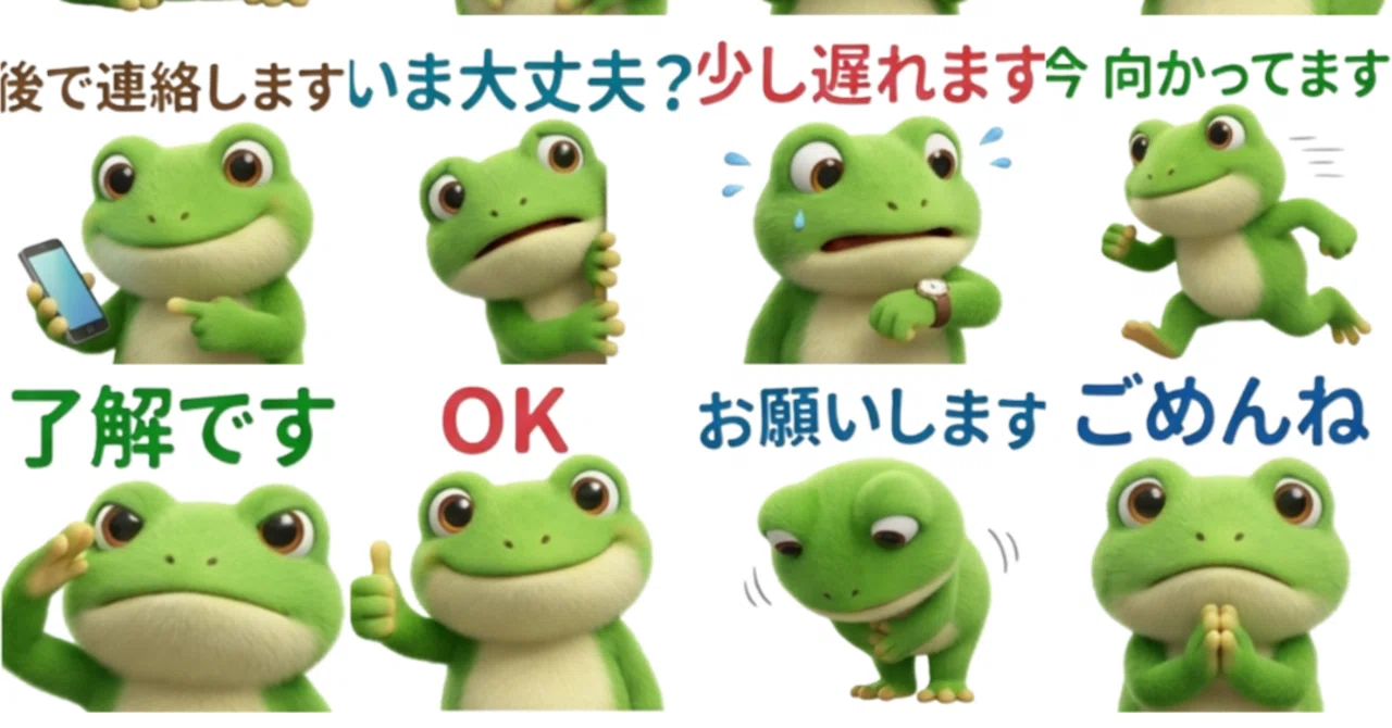 【新作】トーク画面がパッと明るくなる！「かわいいかえるくんの日常スタンプ」をリリースしました！🐸☔｜tetu