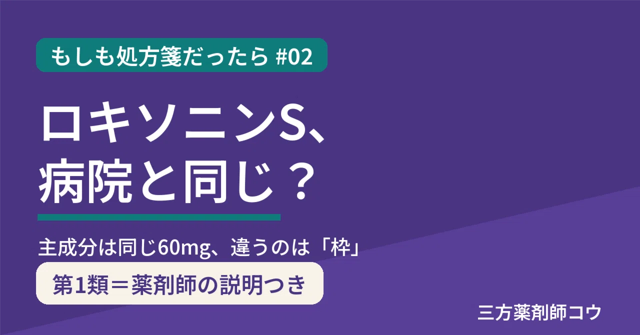ロキソニンS、病院と同じ？もしも処方箋だったら #02 ― ロキソニンS｜コウ｜スーツを着た薬剤師