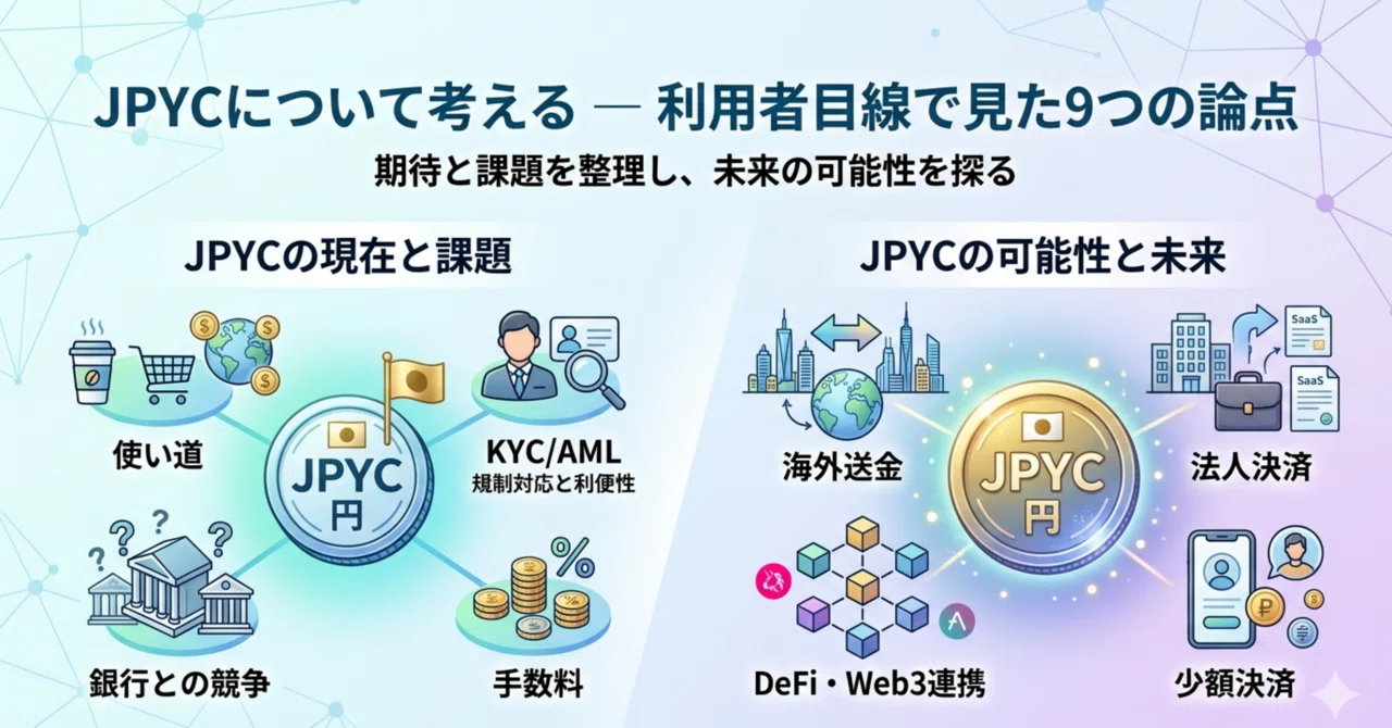 JPYCについて考える ― 利用者目線で見た9つの論点｜Alpha Pulse