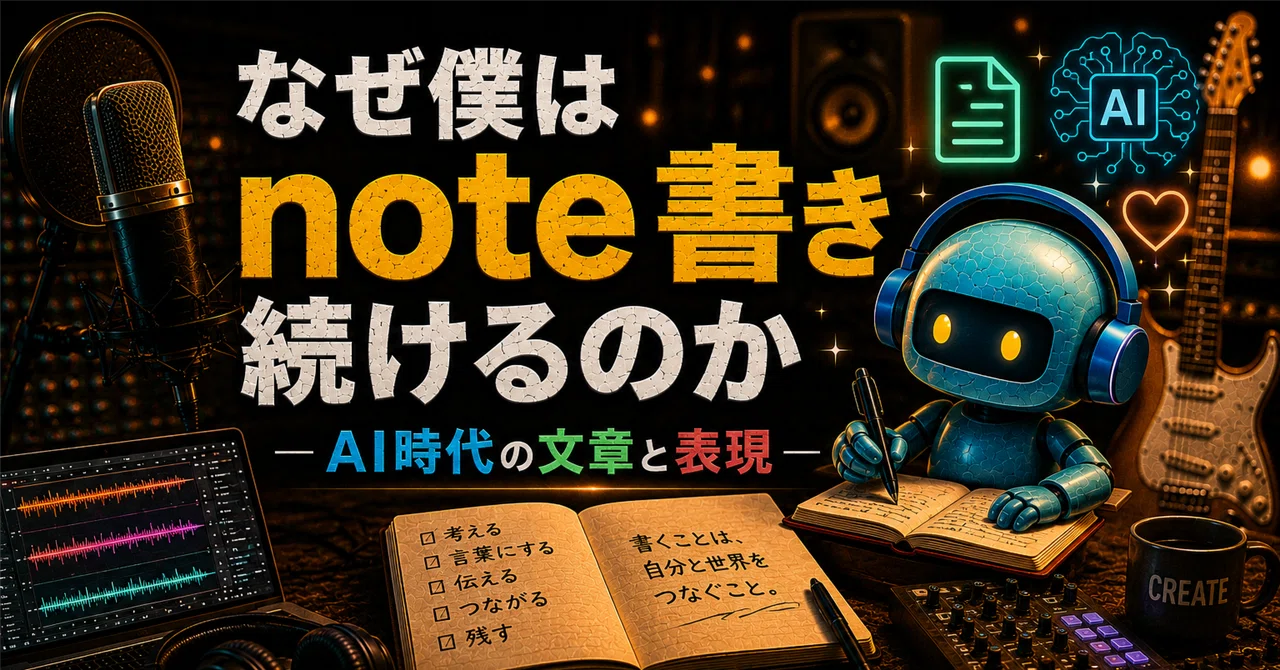 なぜ僕はnoteを書き続けるのか ― AI時代の文章と表現｜AI Music Lab｜音楽×AI×表現