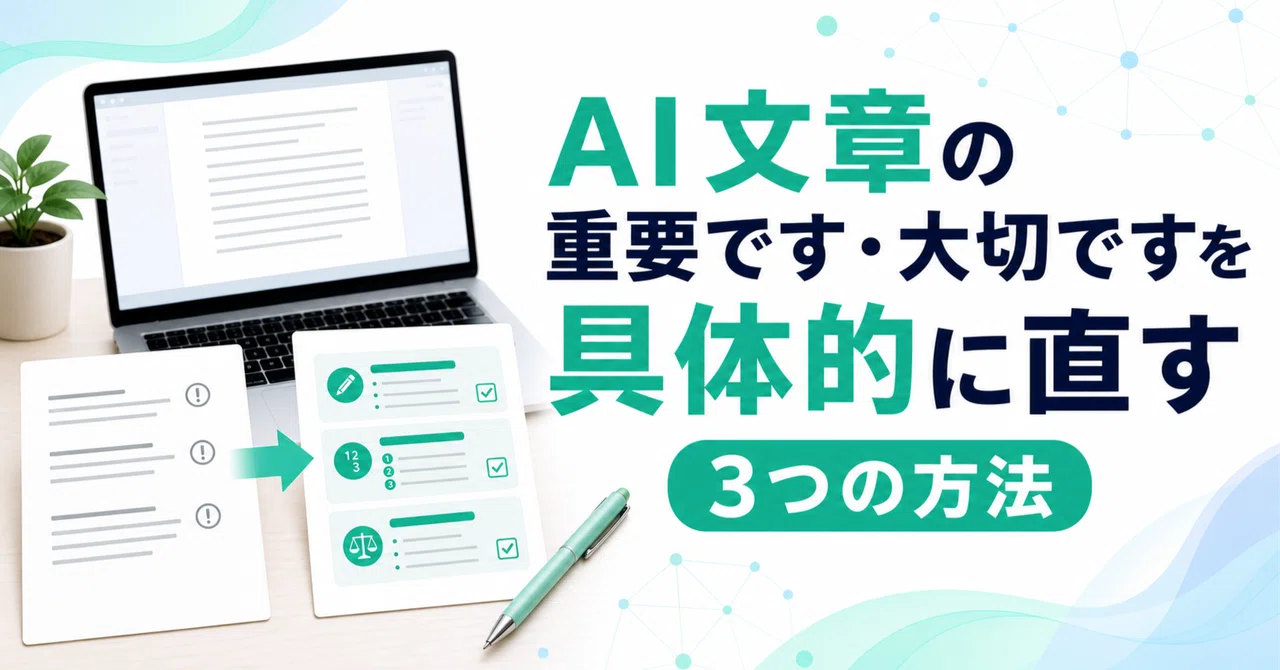 AI文章の「重要です」「大切です」を具体的に直す3つの方法｜AIコンテンツ副業ラボ