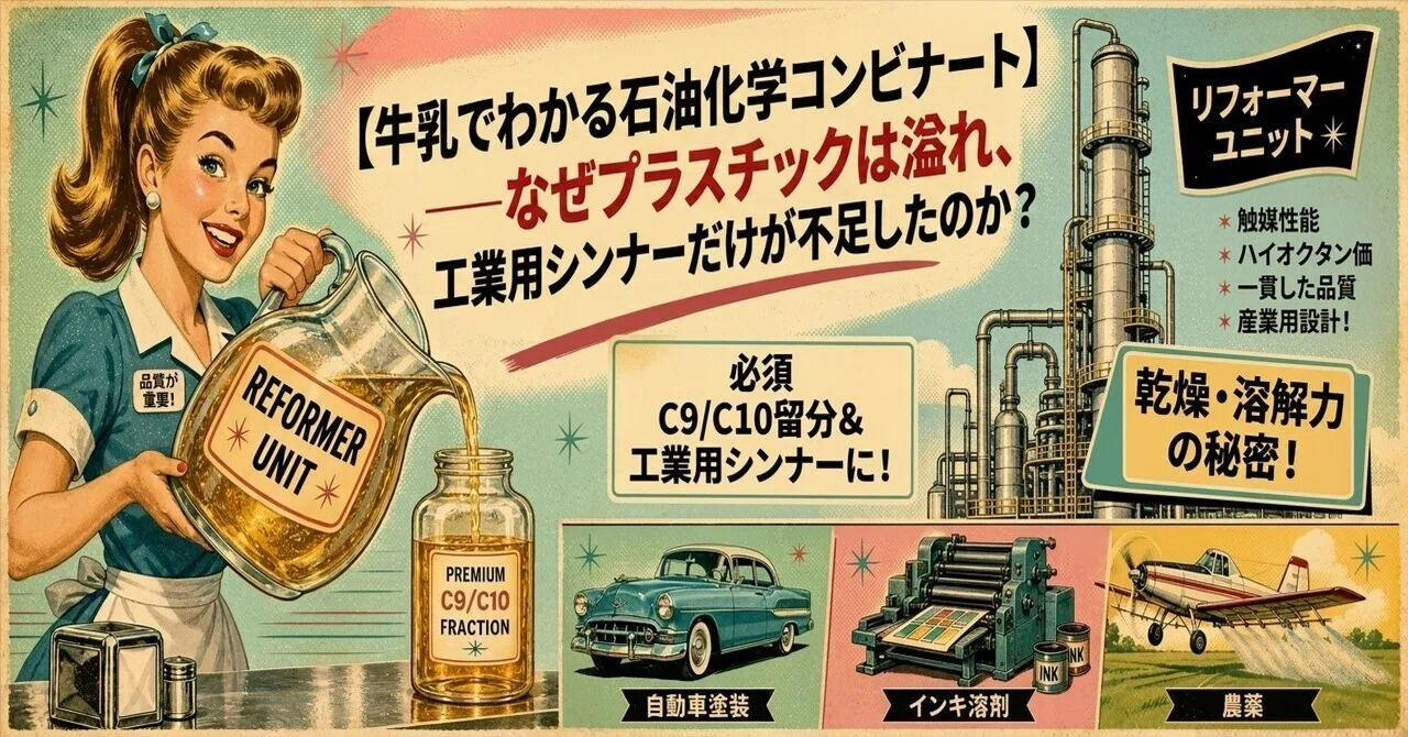 【牛乳でわかる石油化学コンビナート】――なぜプラスチックは溢れ、工業用シンナーだけが不足したのか？｜monologue_works