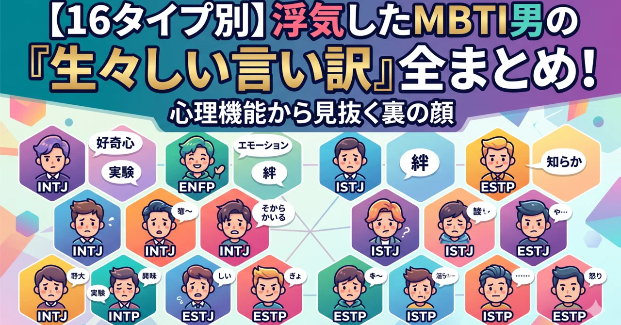 [By 16 Types] A Complete Summary of the "Raw Excuses" of MBTI Men Who ...
