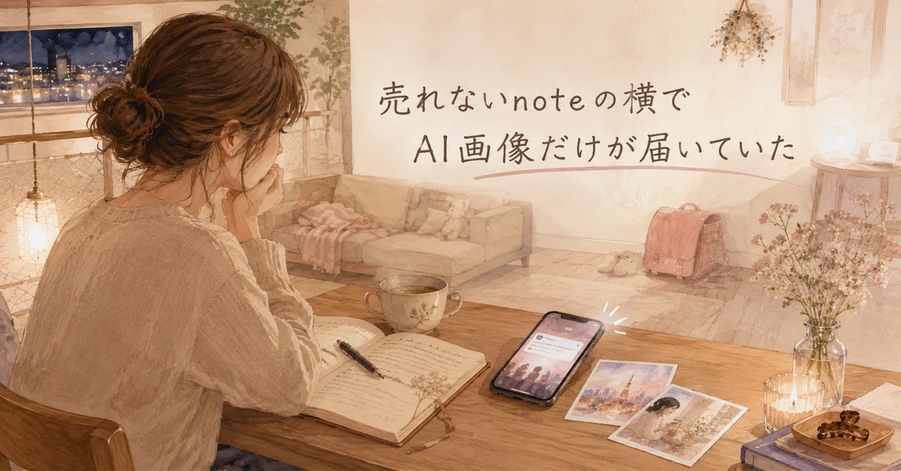 売れないnoteの横で、AI画像だけが誰かの記事の顔になっていた｜あずみ｜育児と暮らしをnoteで整える人