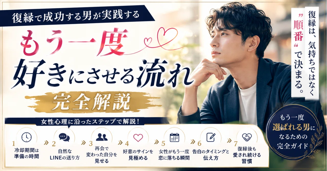 復縁で成功する男が実践する「もう一度好きにさせる流れ」完全解説｜復縁心理のひーくん