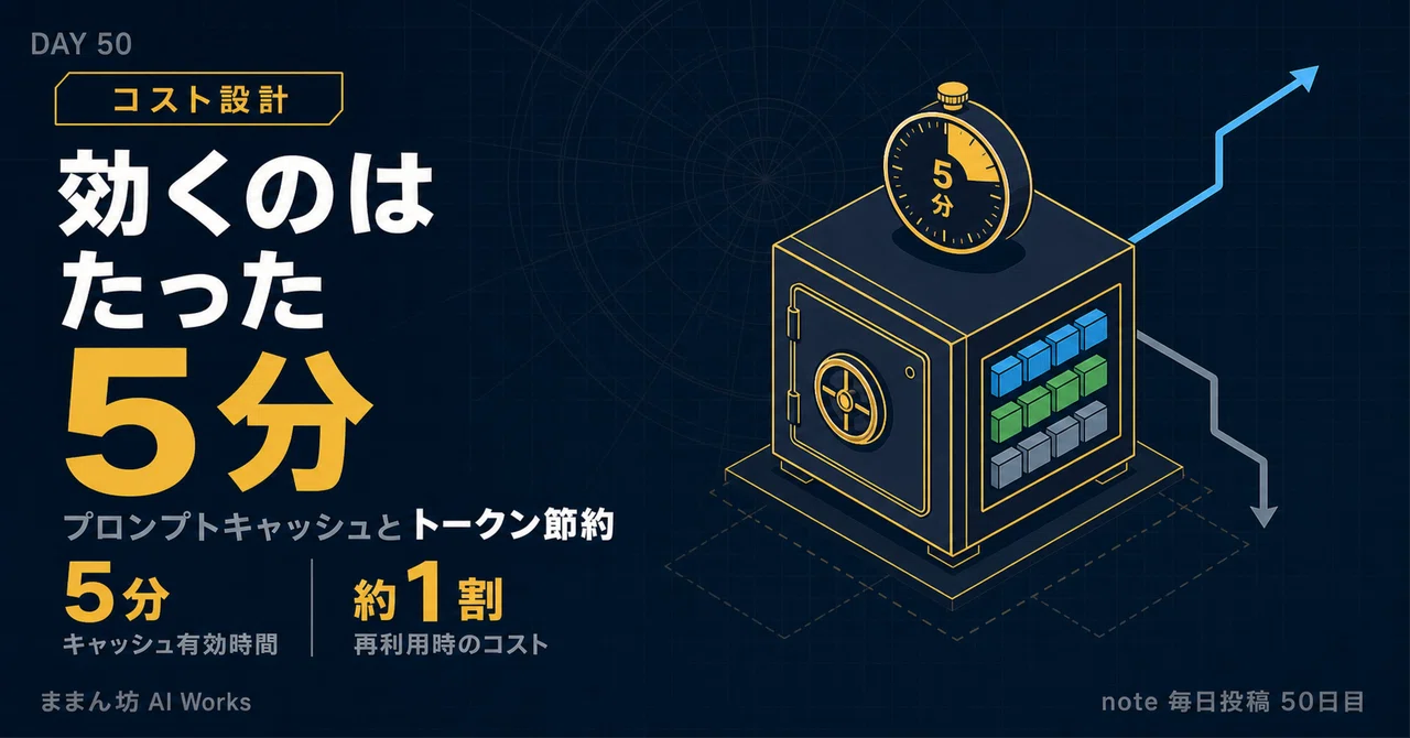 プロンプトキャッシュとトークン節約——AI OSのコスト設計の考え方｜ままん坊 ｜ Claude Code + Codex + Obsidian活用中