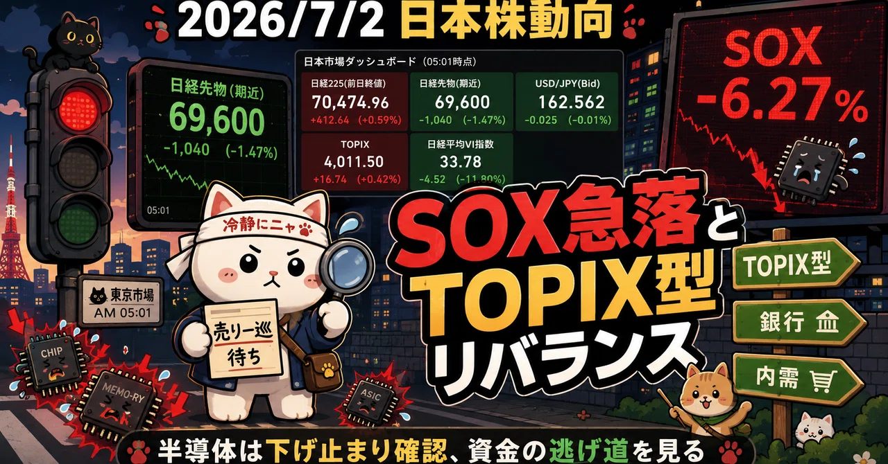 Japanese Stock Trends (Thursday, July 2, 2026) | SOX Plunge and TOPIX ...