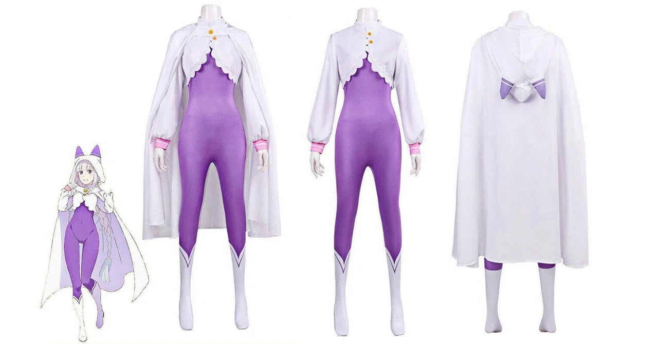 Re:ゼロから始める異世界生活4期 エミリア(リゼロ) コスプレ衣装 ショート丈トップス ボディースーツ フード付きマント｜CUTE ...