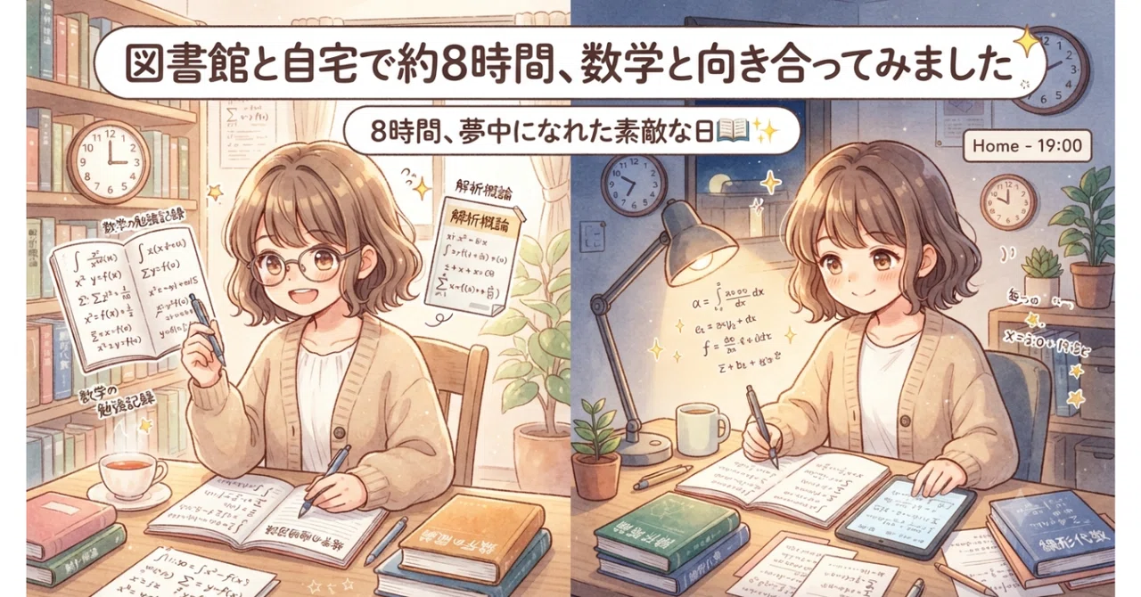 I spent about 8 hours facing mathematics at the library and at home ...