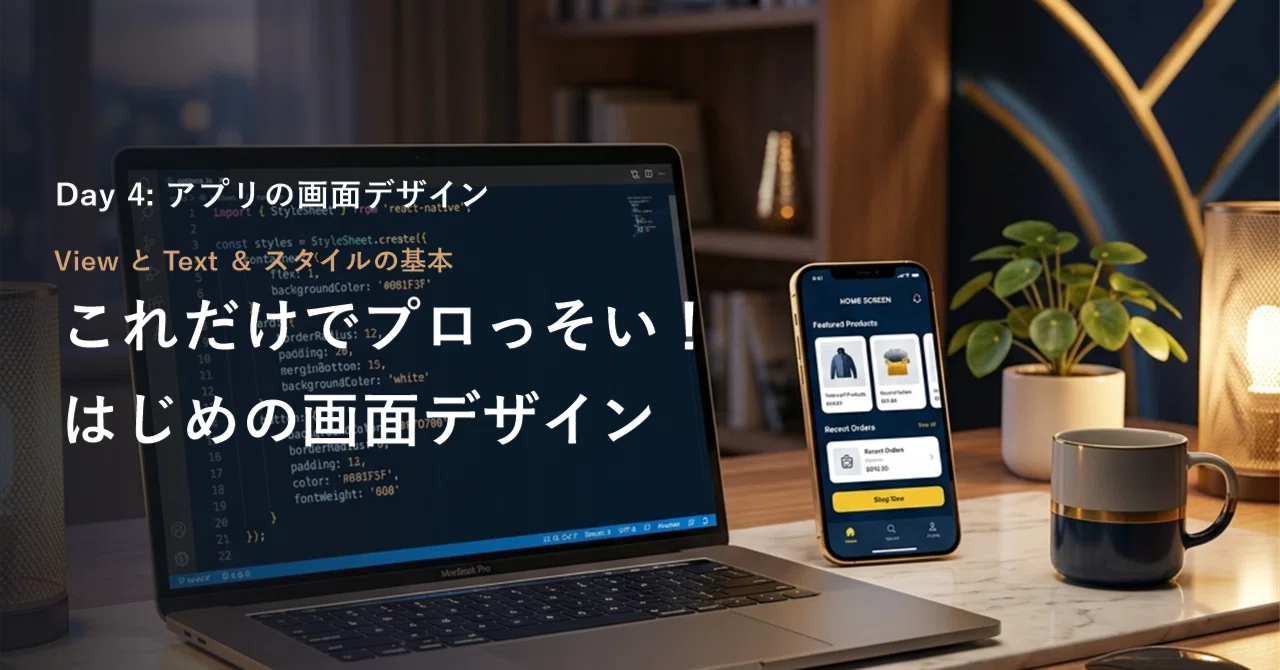 【Day 4】アプリの画面をデザイン！View / Text と StyleSheet の書き方｜猫屋商会