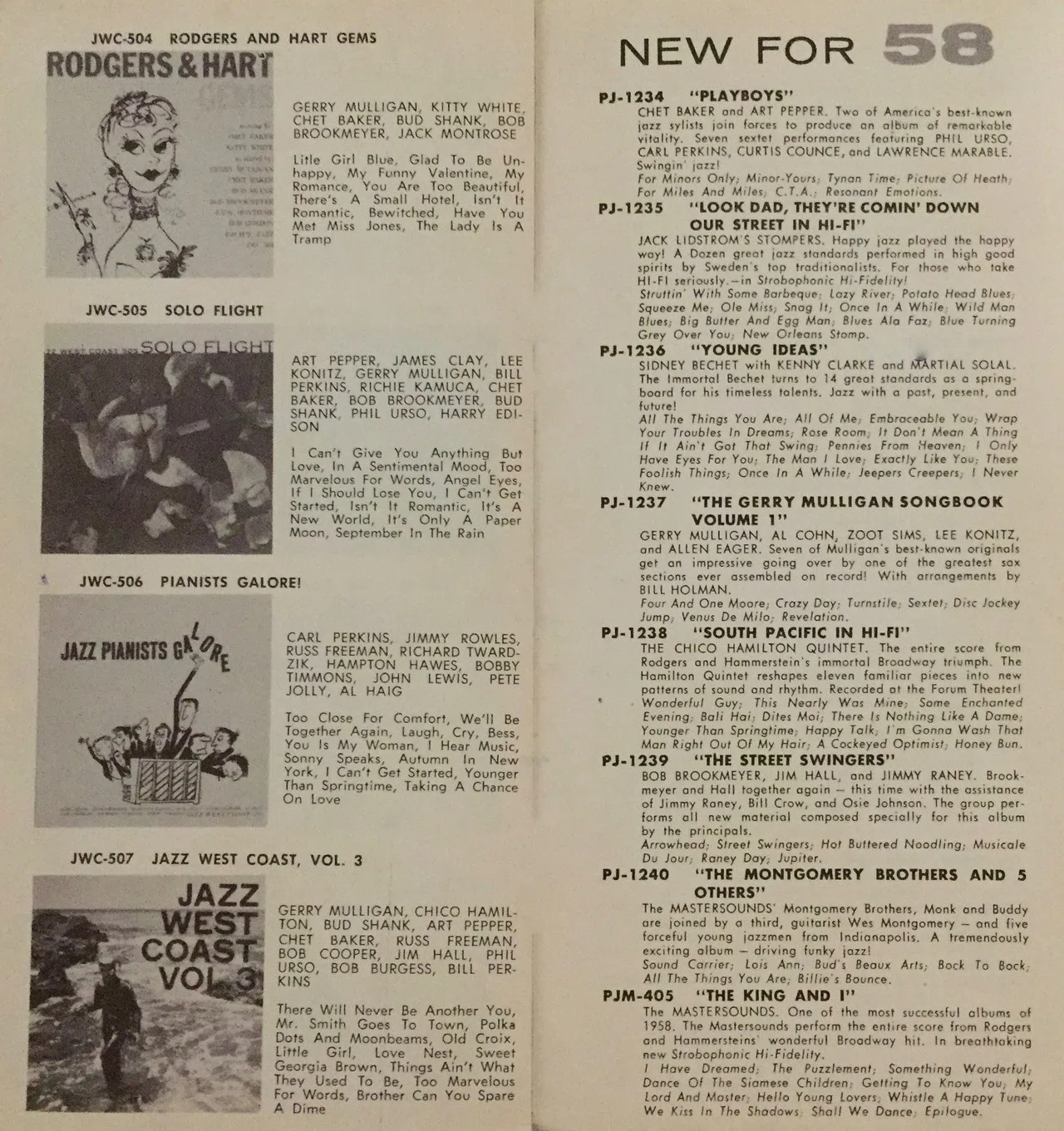WORLD PACIFIC RECORDSカタログ(1958年)｜Sugarfootstomp