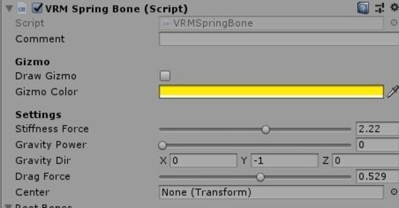 VRMSpringBoneの設定メモ｜阿部聡也さんのnote