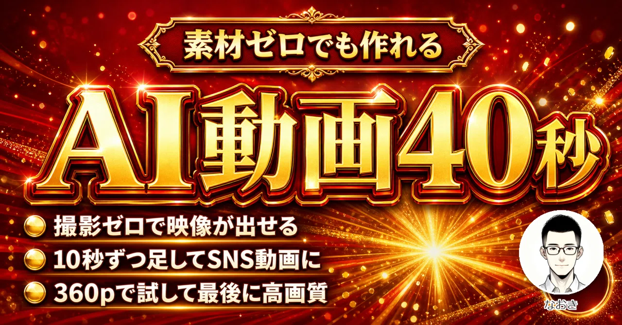 Gemini動画生成の使い方｜10秒ずつ足して40秒のSNS動画を作る手順｜なおき | AIと創る人