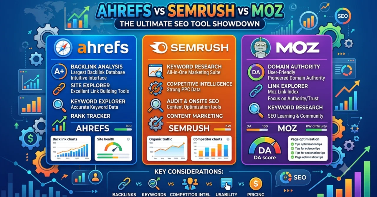 Ahrefs vs Semrush vs Moz: Which SEO Tool Is Worth Your Investment?｜wp1click