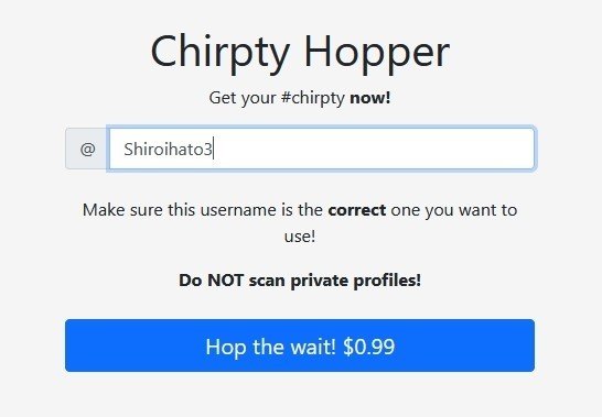 今Twitterで話題のChirptyをやってみました｜白井ハト