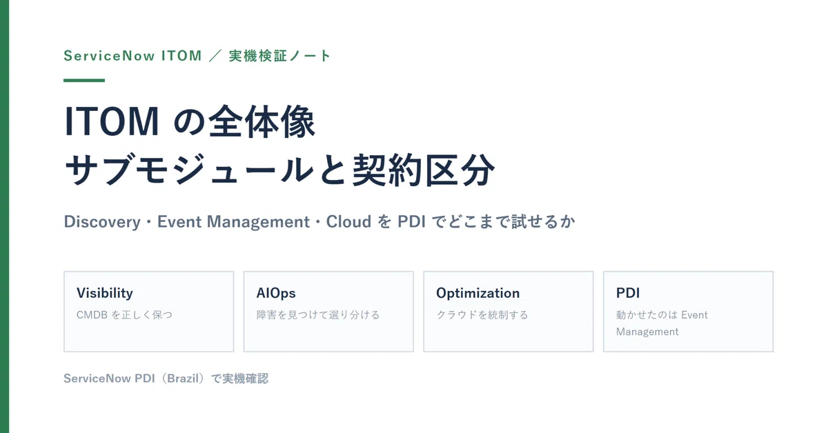 ITOM의 하위 모듈과 계약 구분 개요: PDI에서 Discovery, Event Management, Cloud를 어디까지 ...