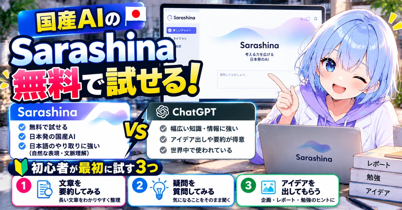 [Domestic AI] It seems you can try Sarashina for free | For those who ...