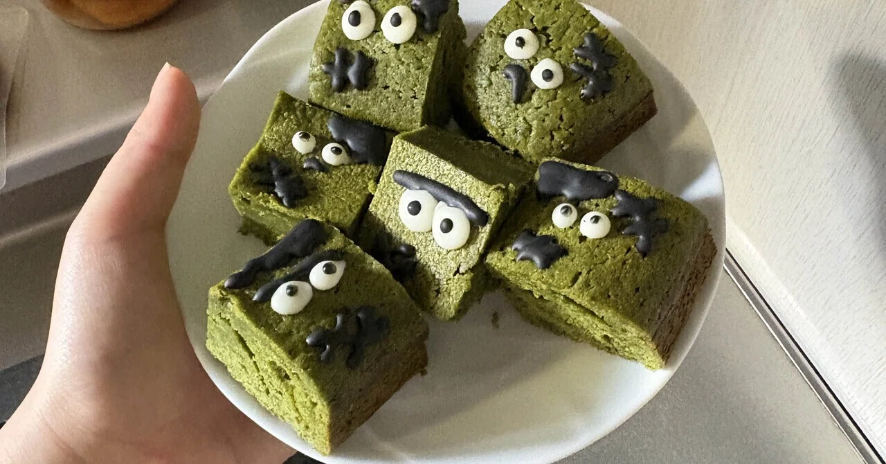 [Recipe] Just Mix! Frankenstein Matcha Brownies 👻🍵｜みぃちゃんと、おいしい暮らし。