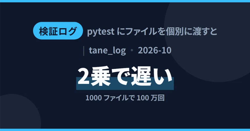 pytest にテストファイルを個別に渡すと収集が 2 乗で遅くなる――1000 ファイルで pytest_collect_file が ...