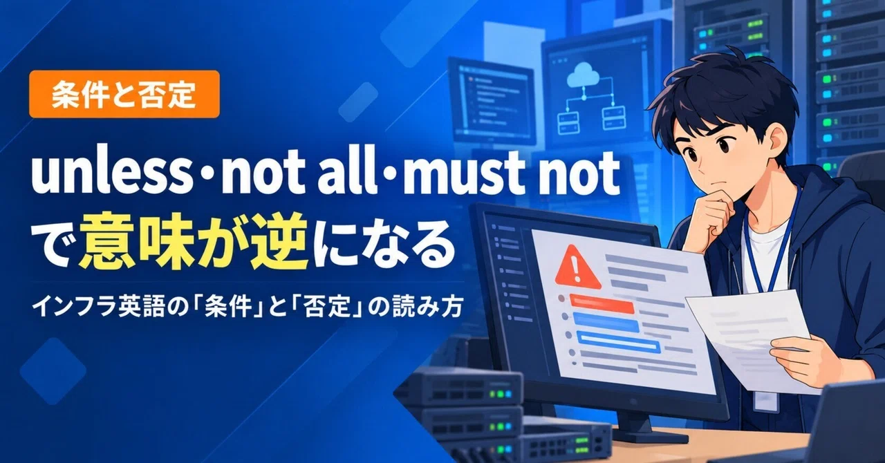 unless・not all・must notで意味が逆になる｜インフラ英語の「条件」と「否定」の読み方｜ネスぺ社長（飯塚 寛也）