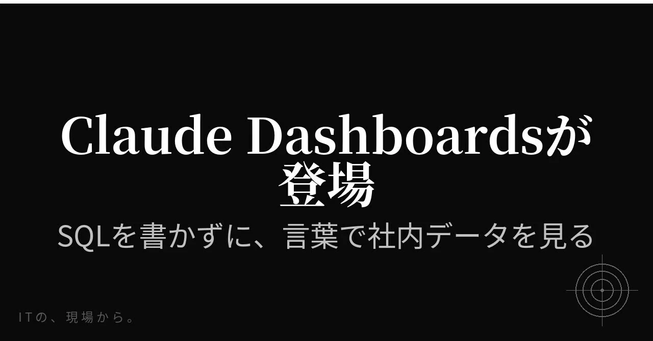 [From the IT Frontline.] Claude Dashboards Arrives—View Internal Data ...