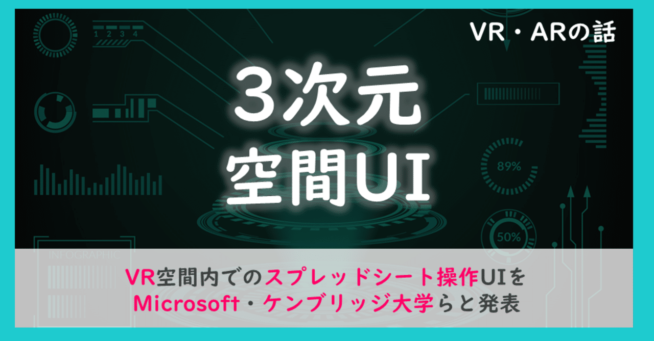 ペンとVR HMDでスプレッドシートを操作する空間UIをMicrosoft・ケンブリッジ大学らと発表【#74】｜堂堂 | WorldMaker Inc.｜note