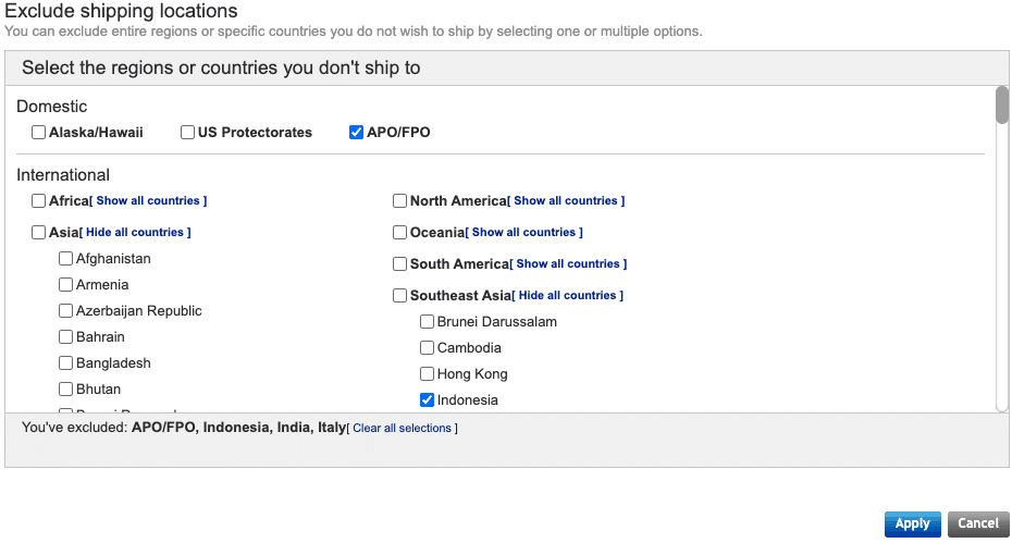 ebay 発送除外国の設定方法 (Exclude shipping locations) コロナ情勢対応 版｜ゆうさん/ebay独立7年目
