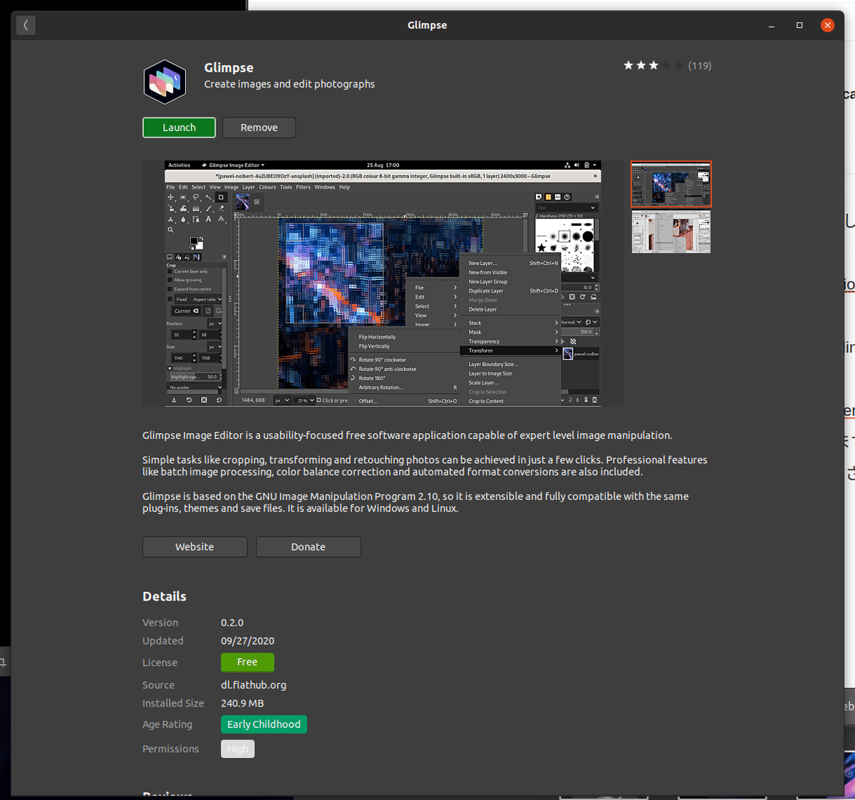 Linuxのメイン画像編集ソフトは「Glimpse」で決まりかな？｜Histone