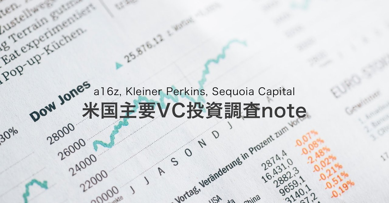 米国主要VC投資調査note：過去記事一覧(最終更新日：2021/01/10)｜Daiki Kitazawa