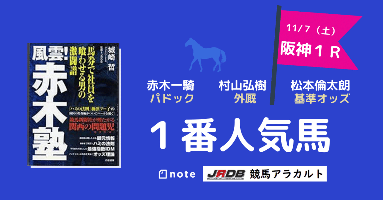 11/7（土） 阪神1R 1番人気馬チェック｜JRDB 競馬アラカルト｜note