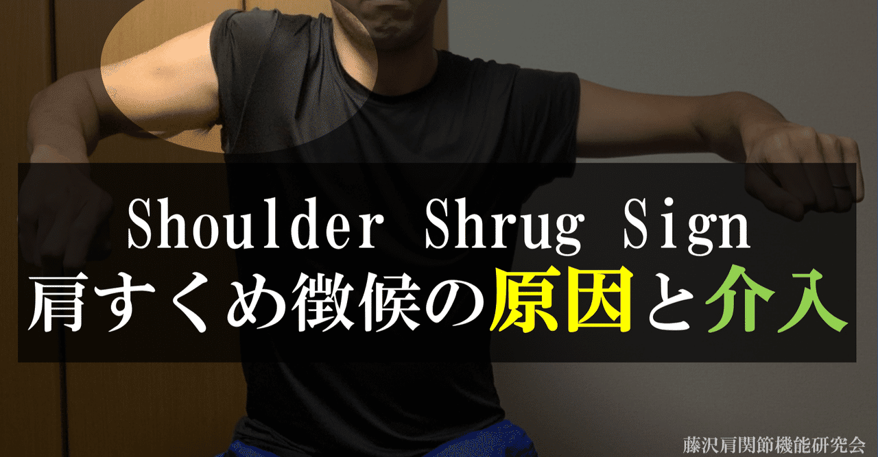 Shoulder shrug signの原因と介入｜藤沢肩関節機能研究会 郷間｜note