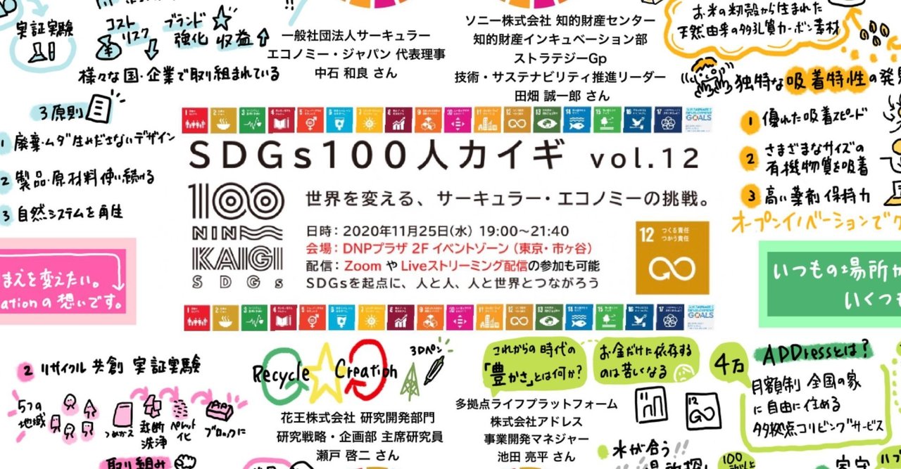11.25開催：SDGs100人カイギ vol.12：世界を変える、サーキュラー・エコノミーの挑戦。｜井澤友郭(いざわともひろ)＠「問う力」が最強の思考ツールである｜note