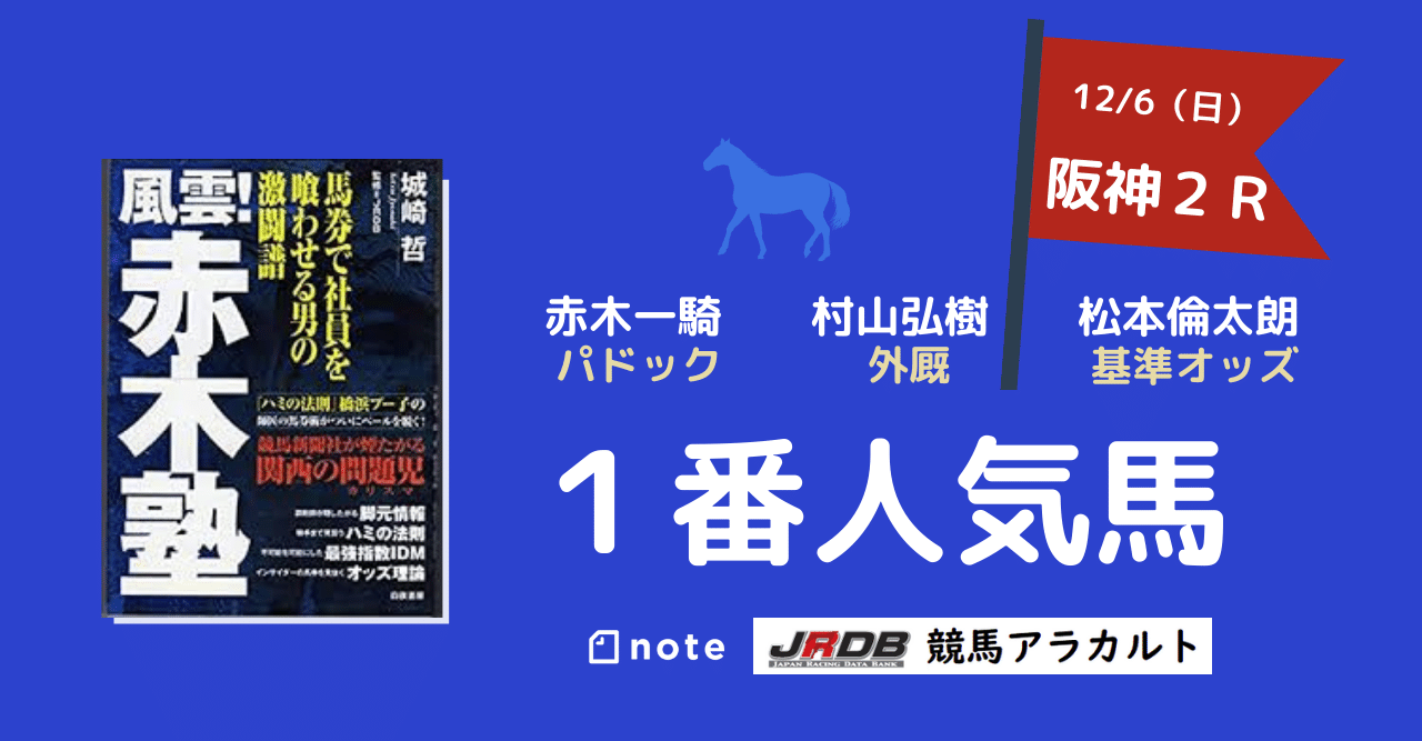12/6（日） 阪神2R 1番人気馬チェック｜JRDB 競馬アラカルト