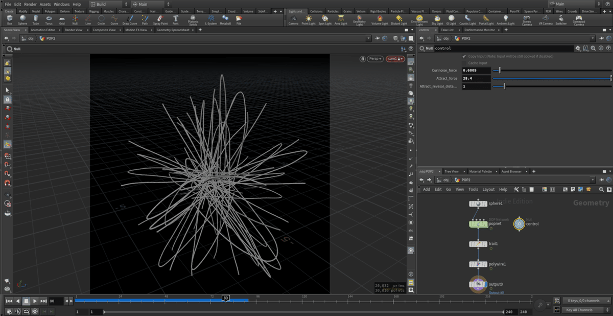 Houdiniひとくち tips(POP Networkでつくるトレイル編)｜三日坊主