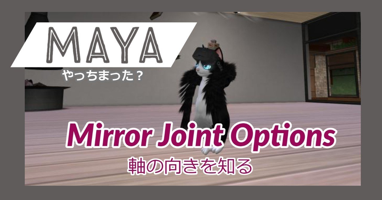 [Maya]Mirror Joint Options｜Rianna+