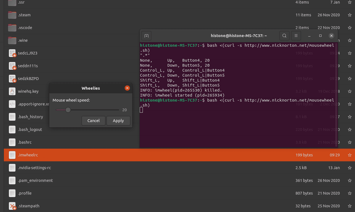 Ubuntuのマウススクロール調整｜Histone