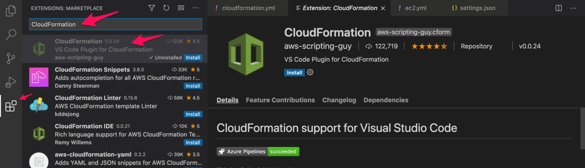 VSCodeのプラグインでAWSのCloudFormationの構文を簡単に記述する方法｜sasshi