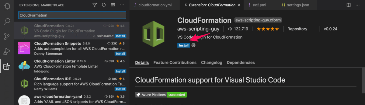 VSCodeのプラグインでAWSのCloudFormationの構文を簡単に記述する方法｜sasshi