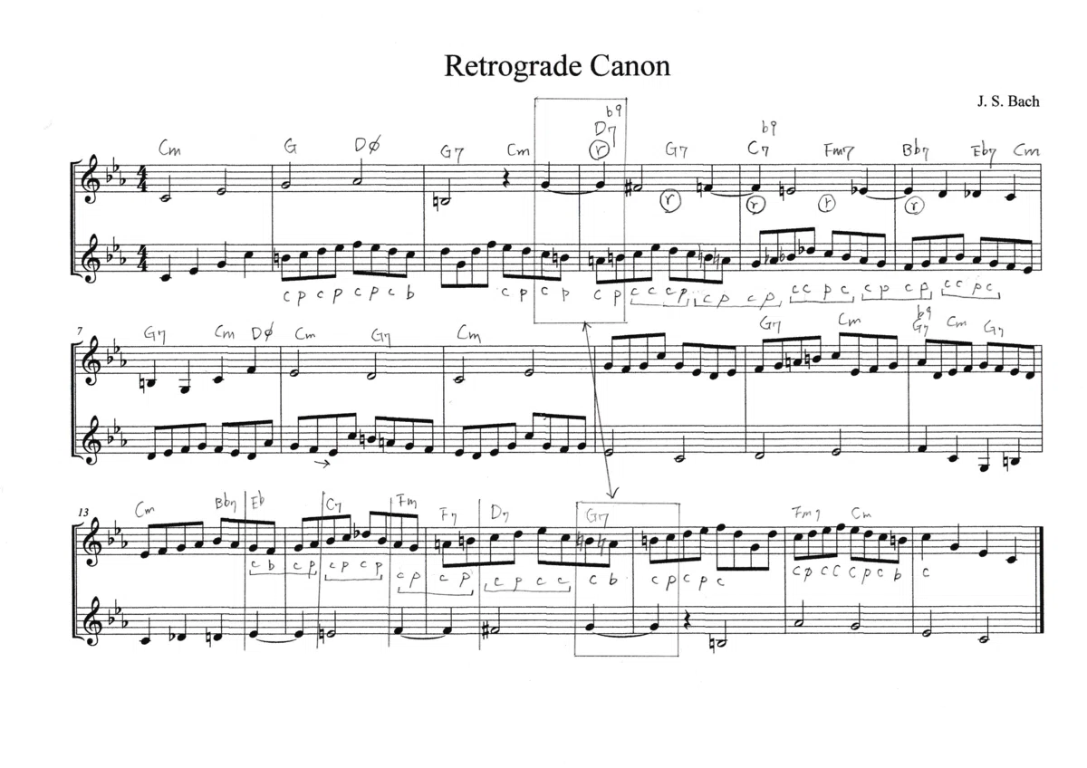 J. S. Bach Retrograde Canon from "A Musical Offering"｜Jun Yamamoto