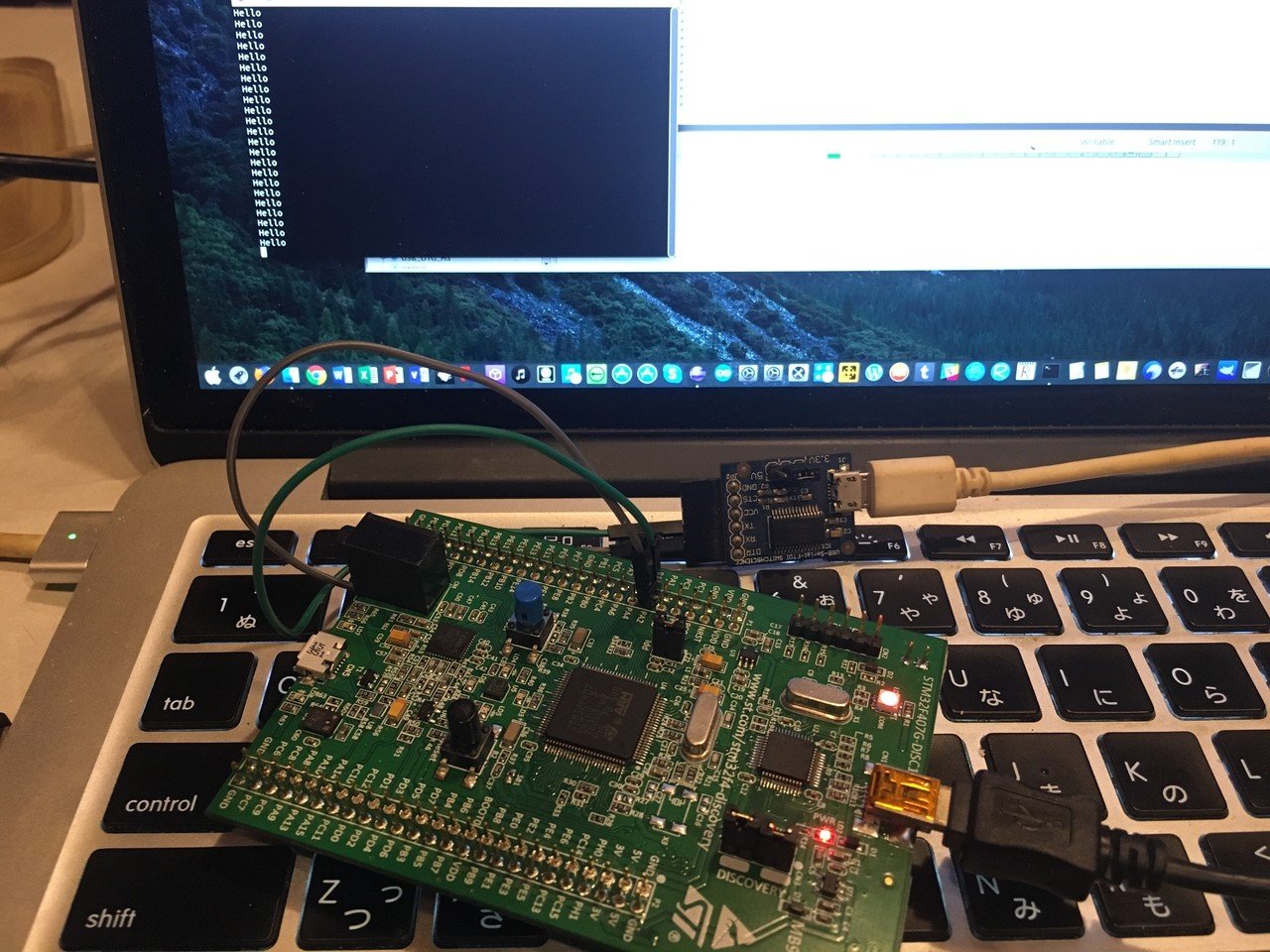 STM32F4 DiscoveryのUSARTサンプルプログラム。 http://tsubakicraft.wordpress.com #工房 ...