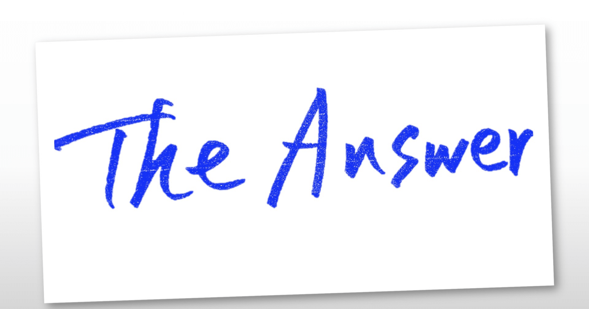 The Answer｜note